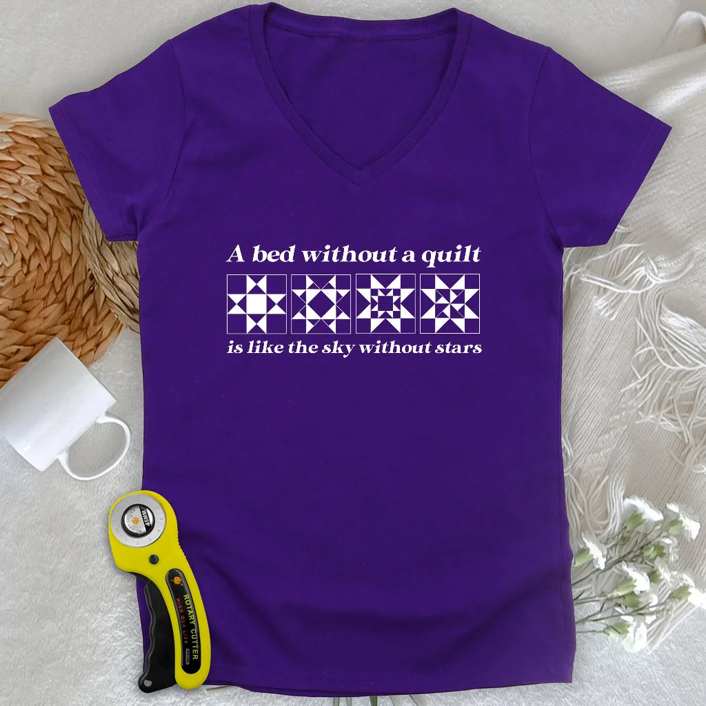 Cozy Quilt Dreams Lady V-neck – ThreadsMuse