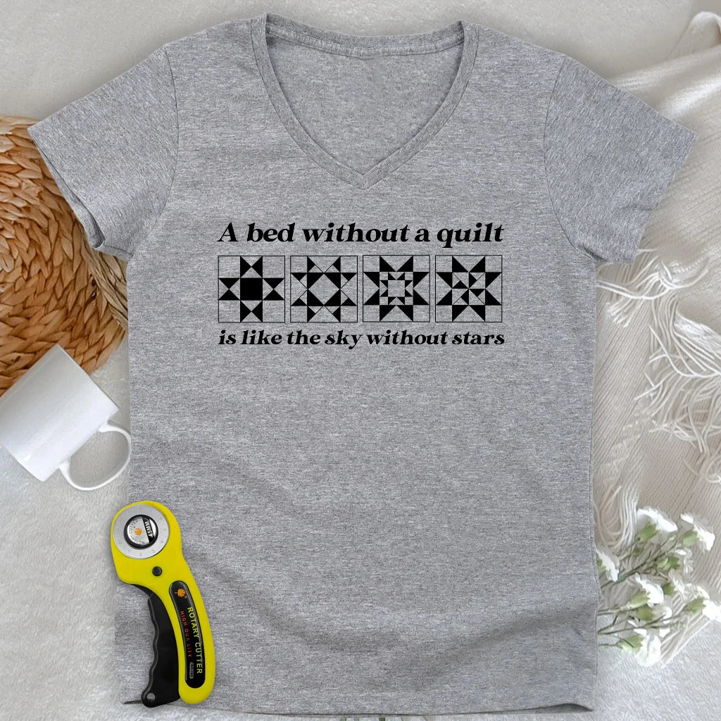 Cozy Quilt Dreams Lady V-neck – ThreadsMuse